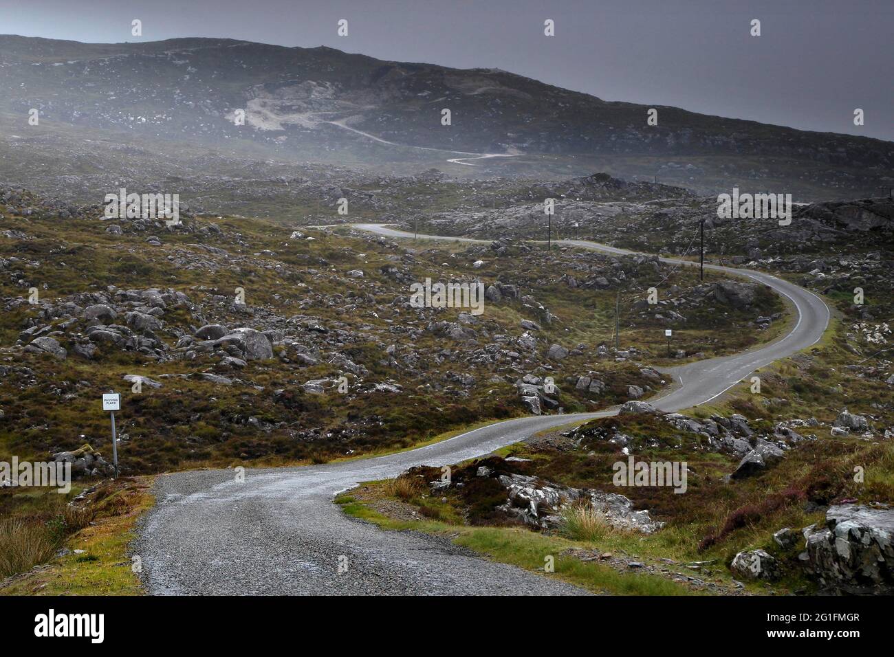 Landscape, Road, Golden Road, Isle of Harris, Outer Hebrides, Western ...