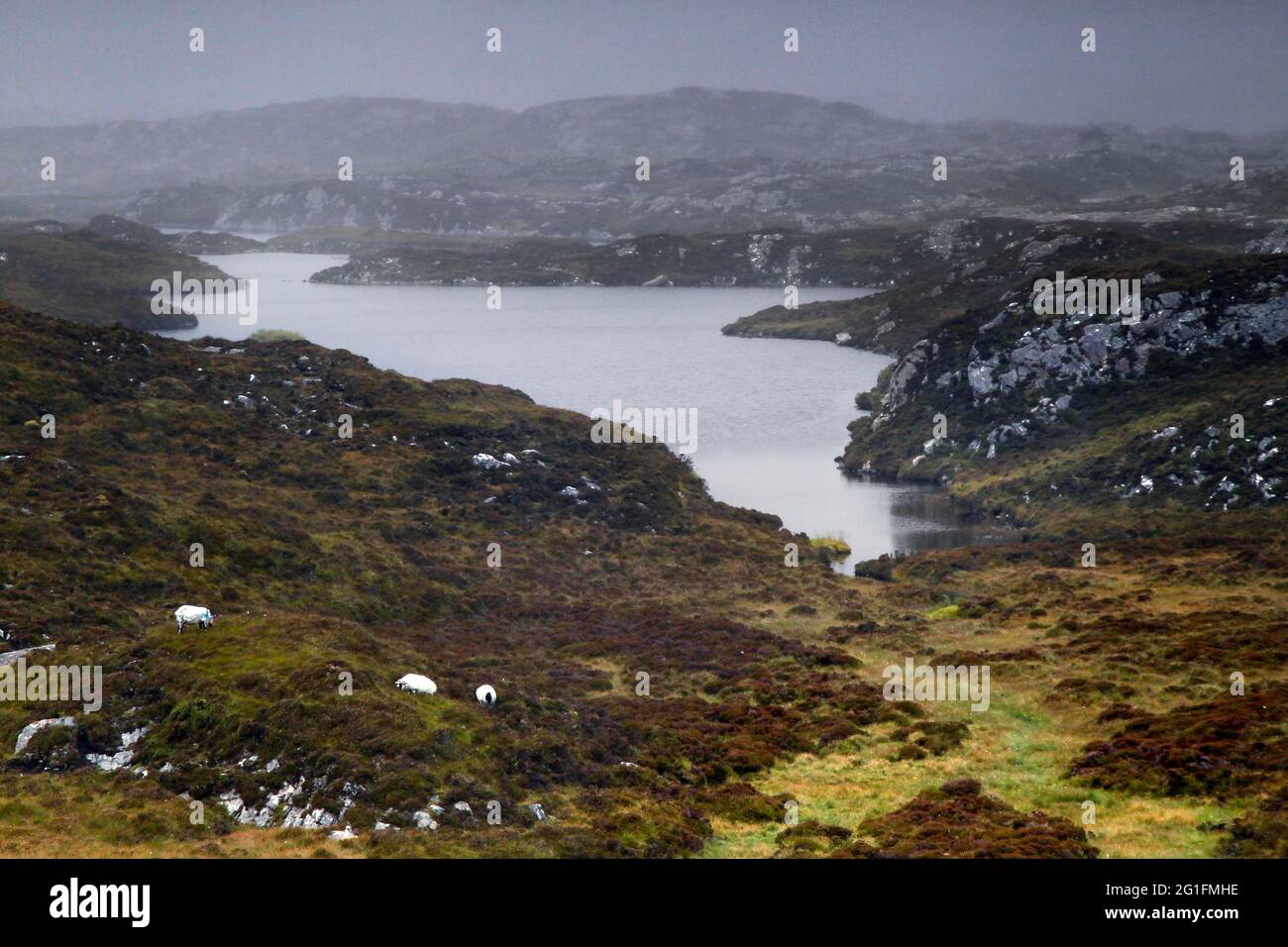 Rocky coast, Atlantic Ocean, landscape, Golden Road, Isle of Harris ...