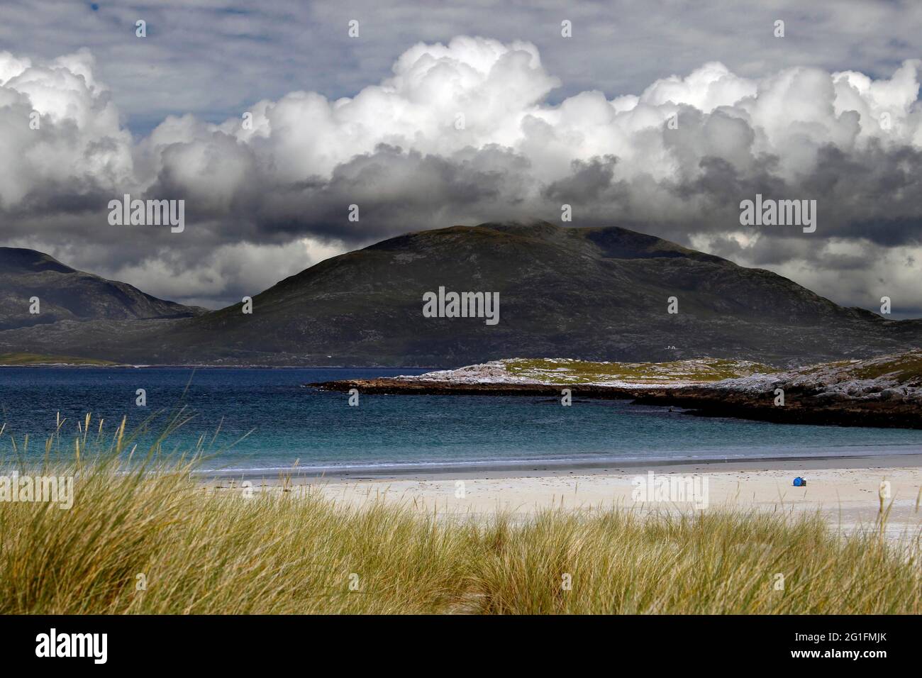 Luskentyre beach, white sand beach, dunes, dune grass, North Atlantic ...