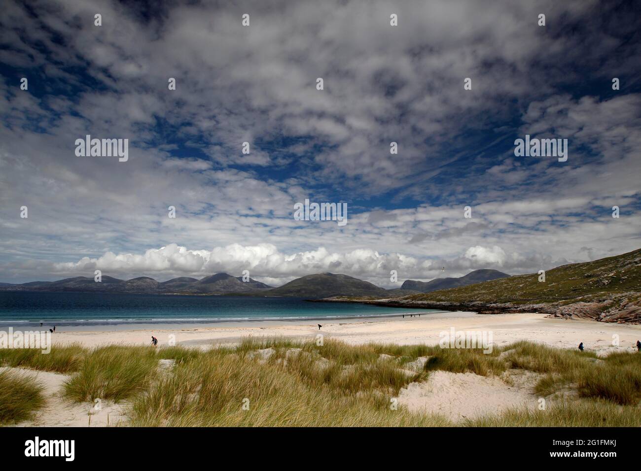 Luskentyre beach, white sand beach, dunes, dune grass, North Atlantic ...