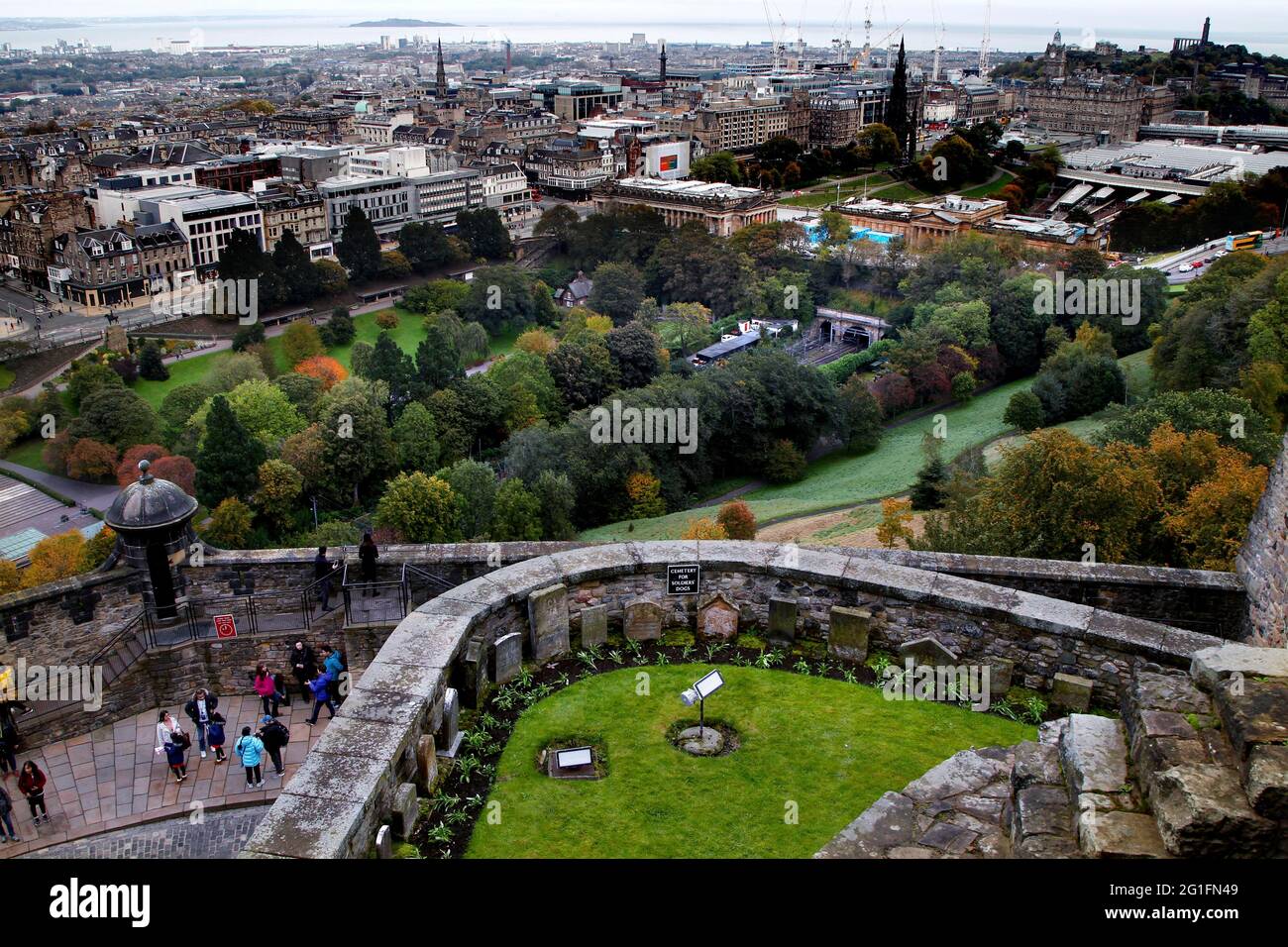 Edinburgh Castle, Castle, Castle Rock, Castle Garden with Dog Cemetery ...