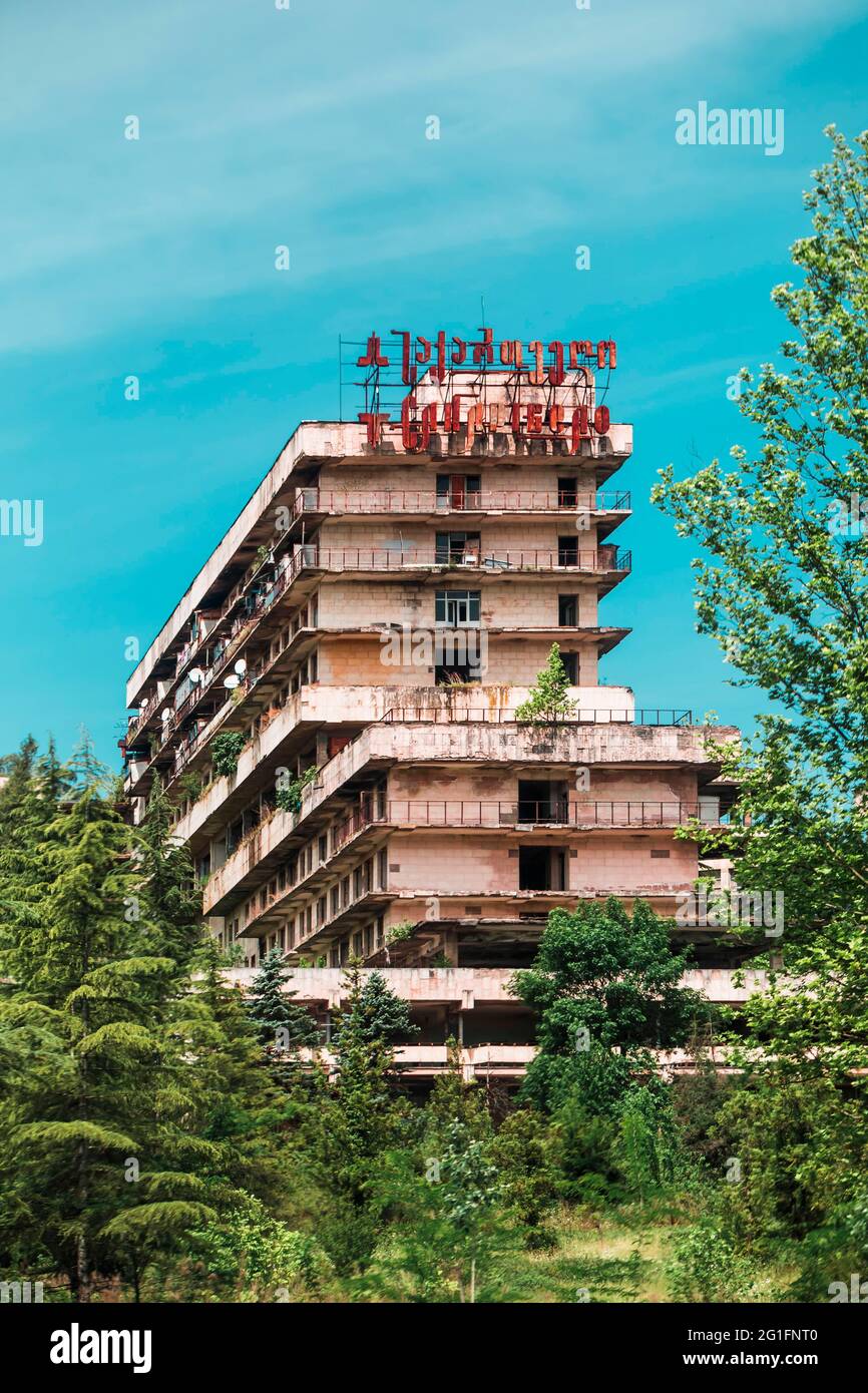 Abandoned high-rise building, Georgia Stock Photo - Alamy