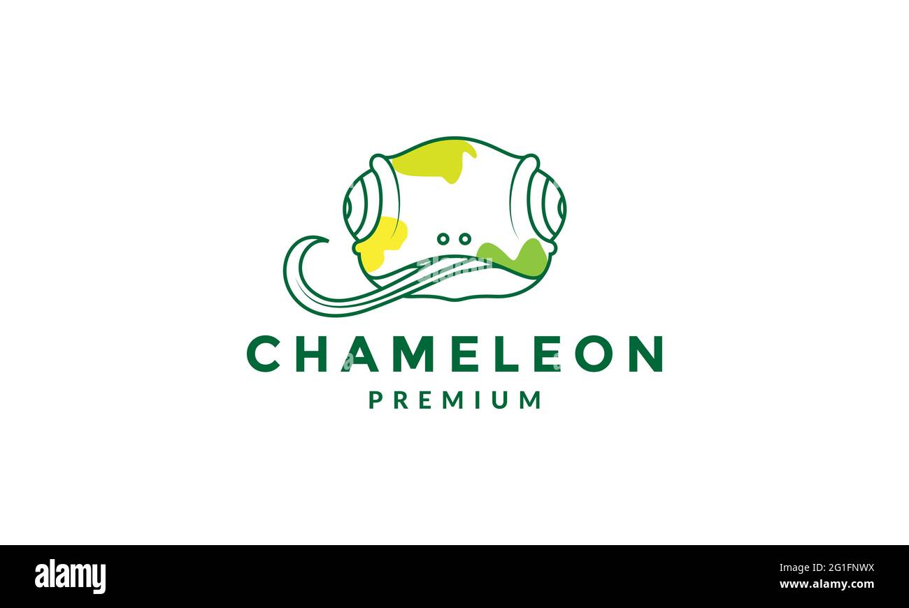 lines abstract head chameleon logo symbol vector icon illustration ...