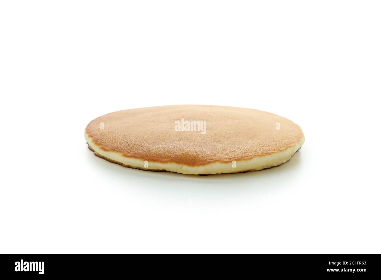 Single tasty pancake isolated on white background Stock Photo - Alamy