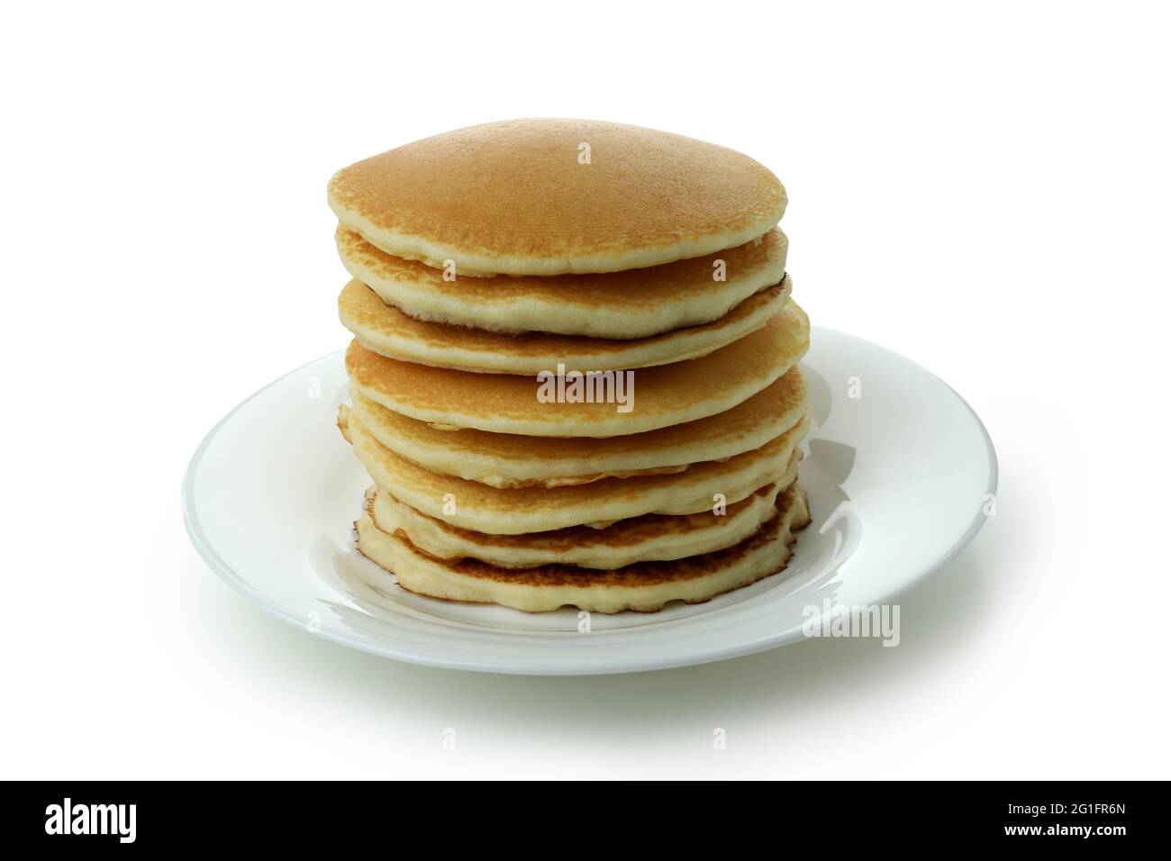Stack of pancakes isolated on white background Stock Photo - Alamy