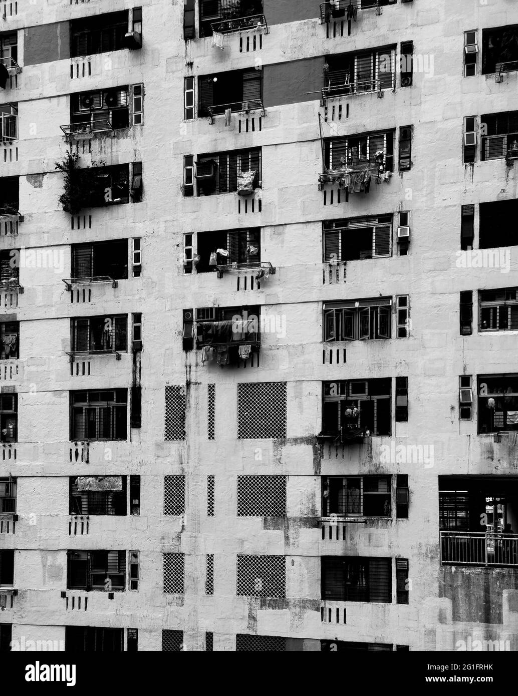 Exterior of apartment building; Black and White style Stock Photo - Alamy