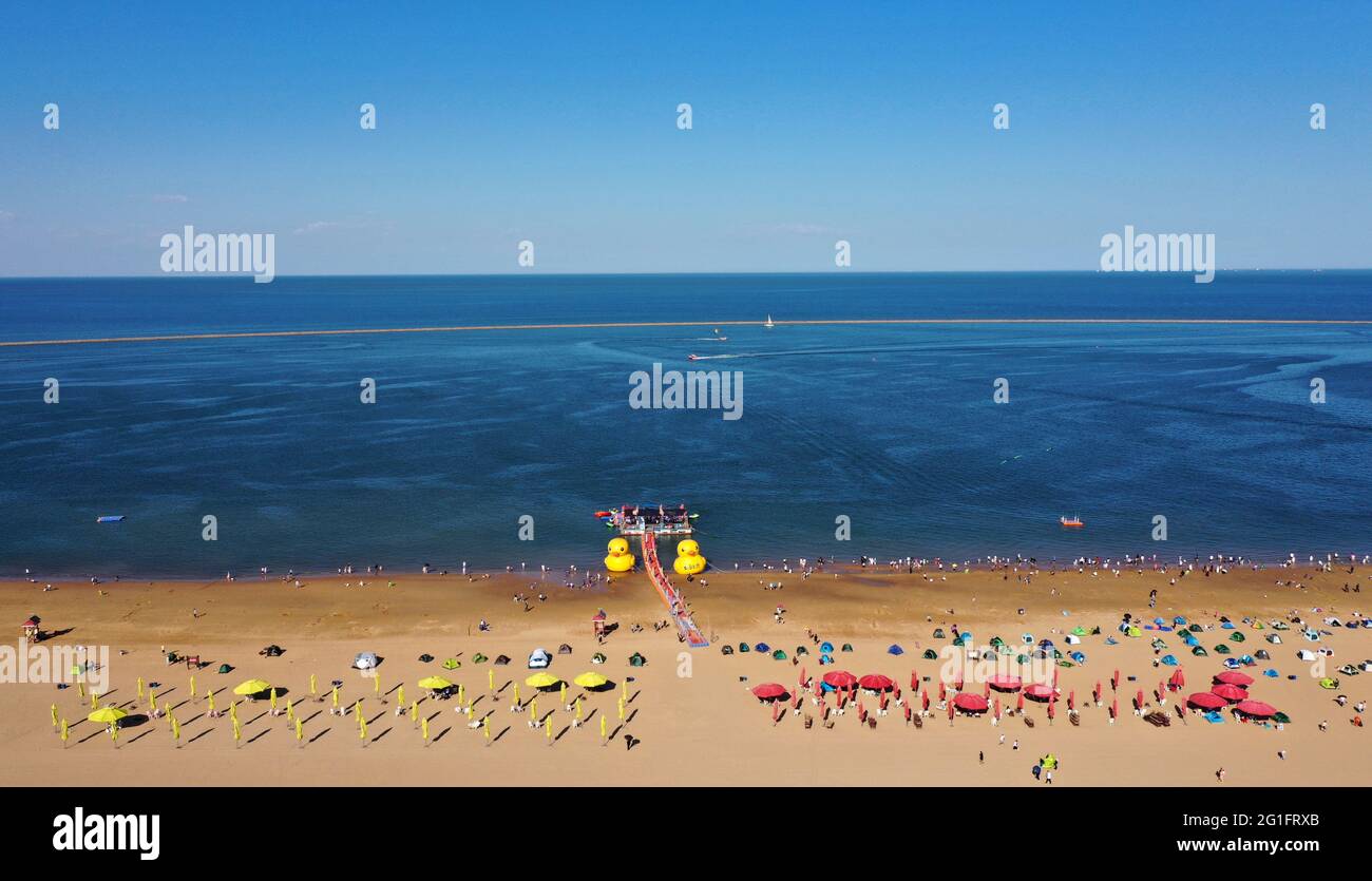 (210607) -- TIANJIN, June 7, 2021 (Xinhua) -- Aerial photo taken on ...