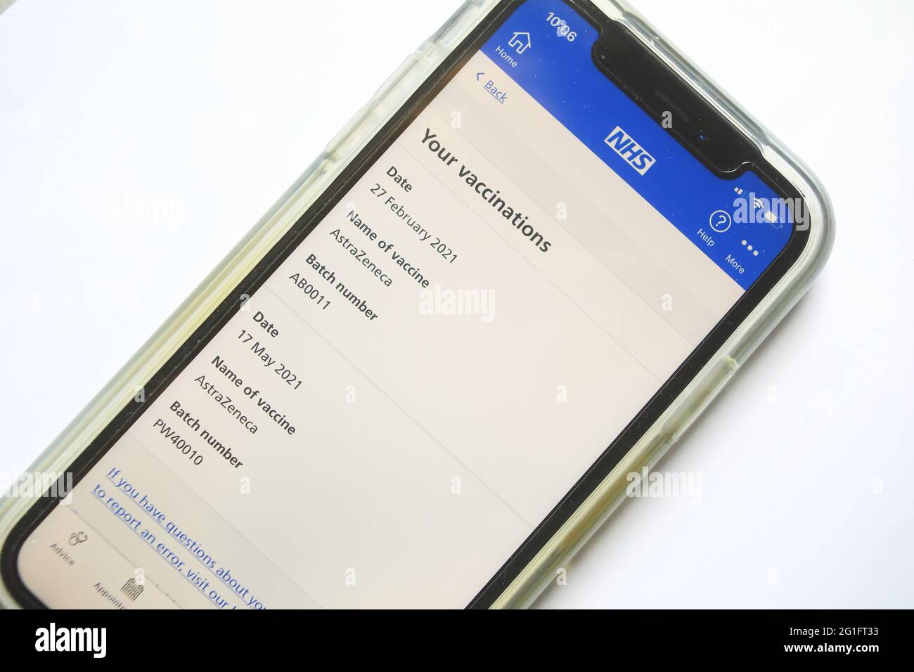 Covid vaccination record on the NHS mobile app, a digital record of ...