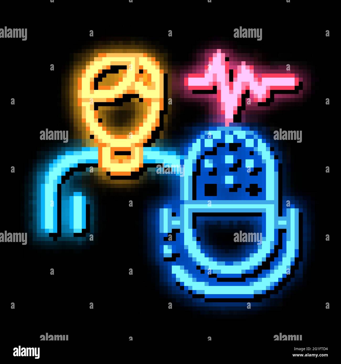 Testing Music Performance on Man Icon Illustration Stock Vector Image ...