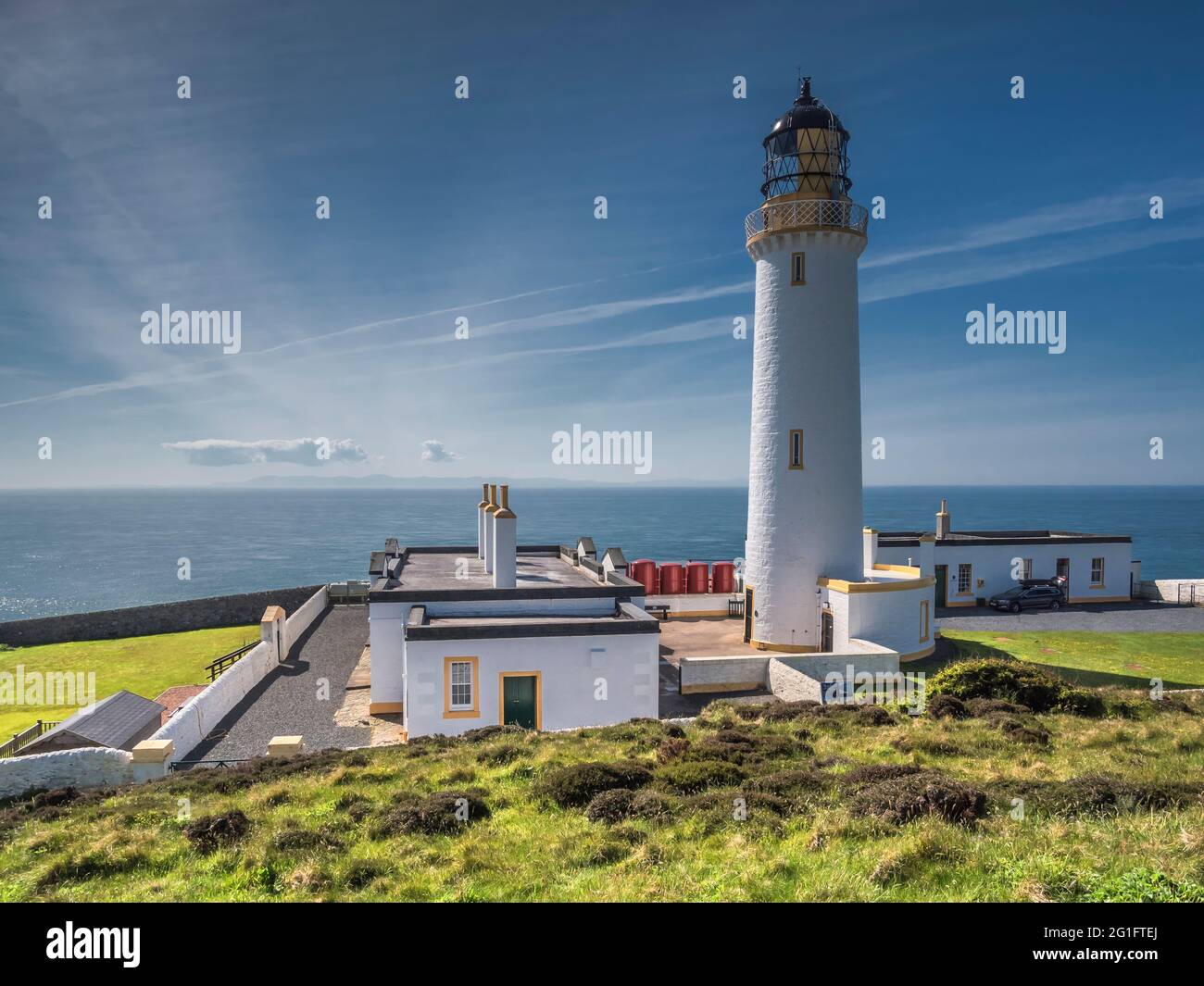 Scotland. The Mull of Galloway and its lighthouse overlooking the Irish ...