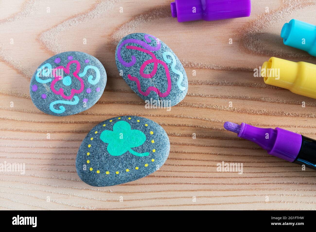 White painted marker stones hi-res stock photography and images - Alamy