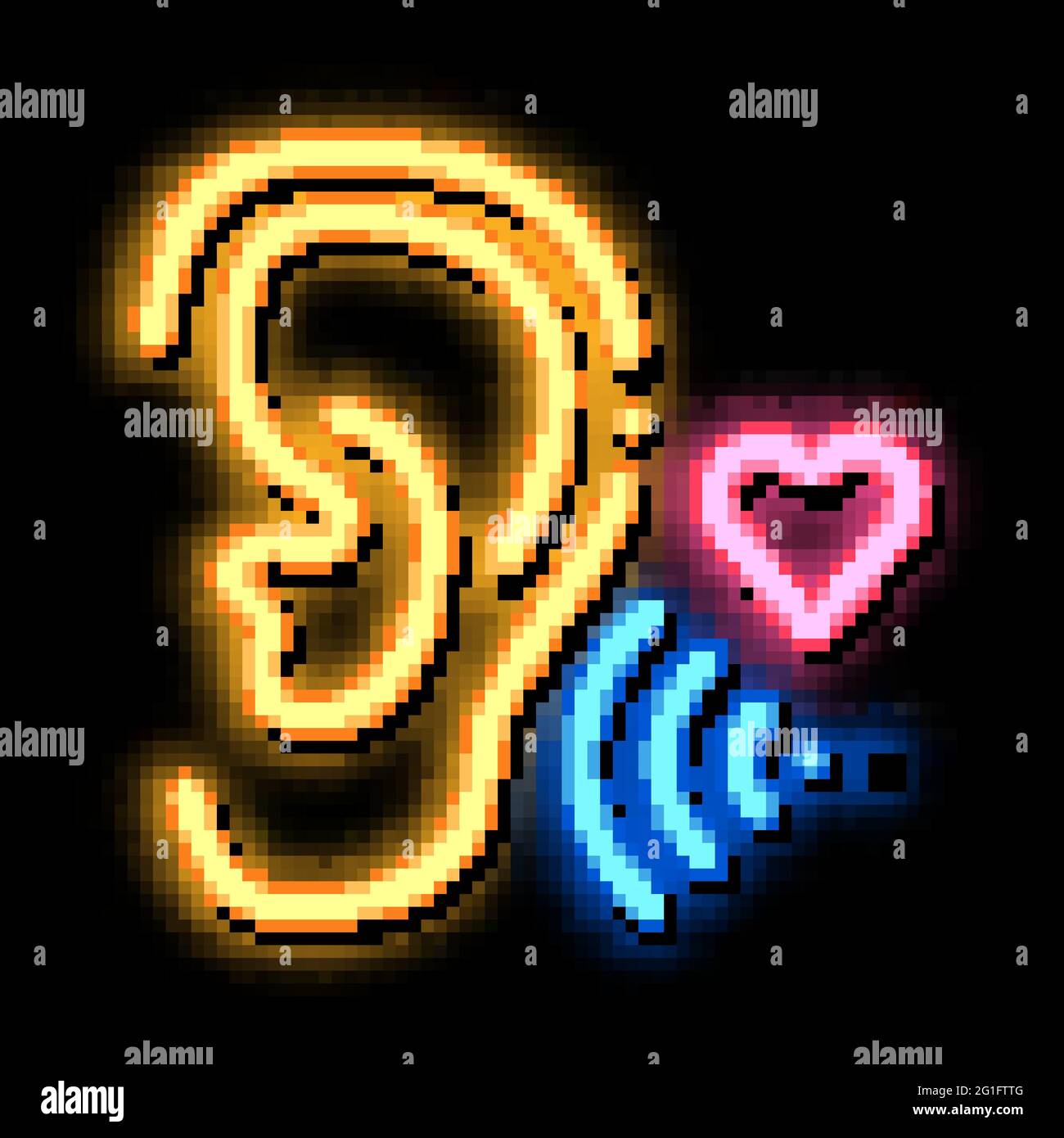 Sound for Ear neon glow icon illustration Stock Vector Image & Art - Alamy