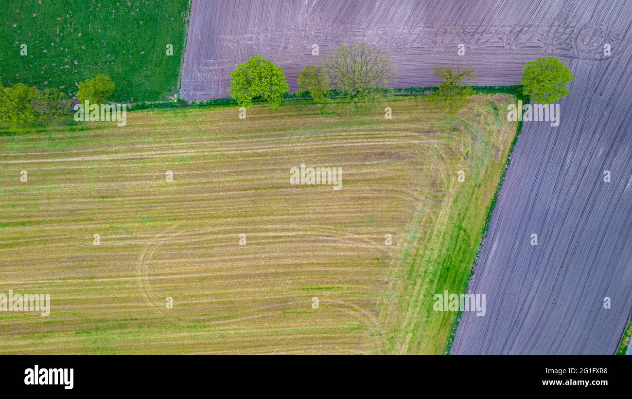 Beautiful natural Patterns of Farmfields in Countryside at Summer ...