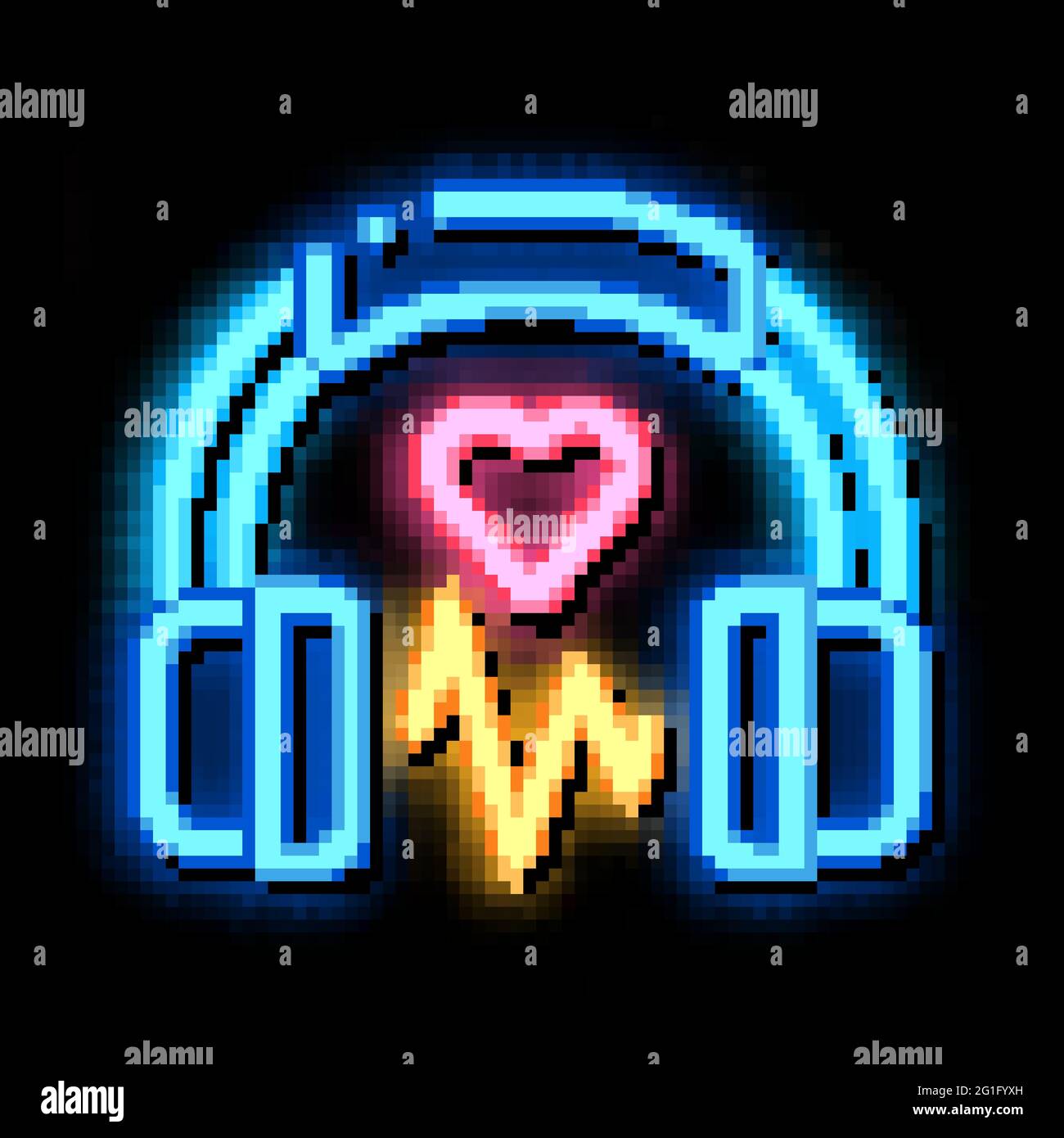 Neon icon microphone on Stock Vector Images - Alamy