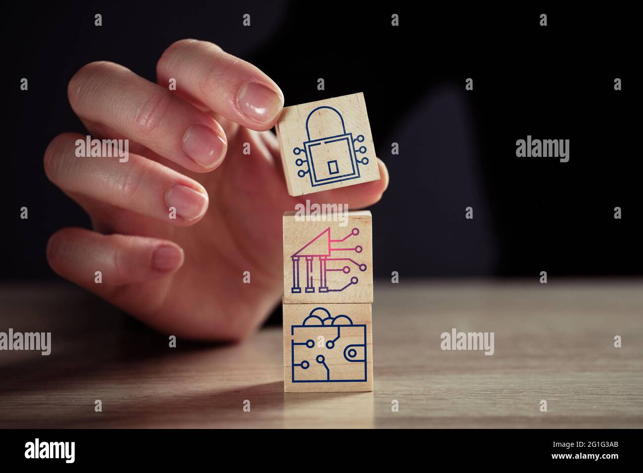 Cybersecurity concept for cryptocurrencies from lock, exchange and ...