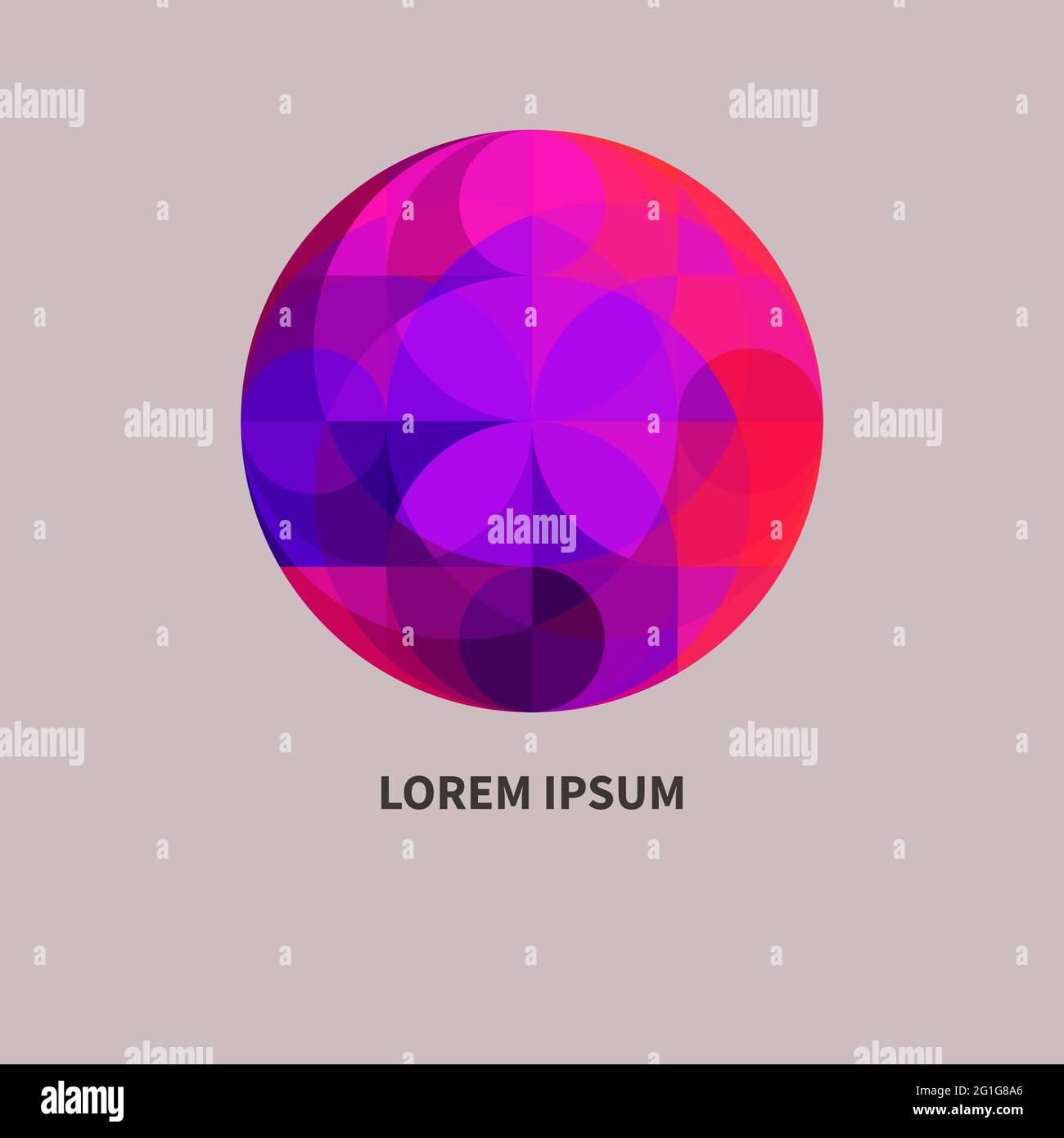 Abstract geometric unique round logo for beauty salon. Vector ...