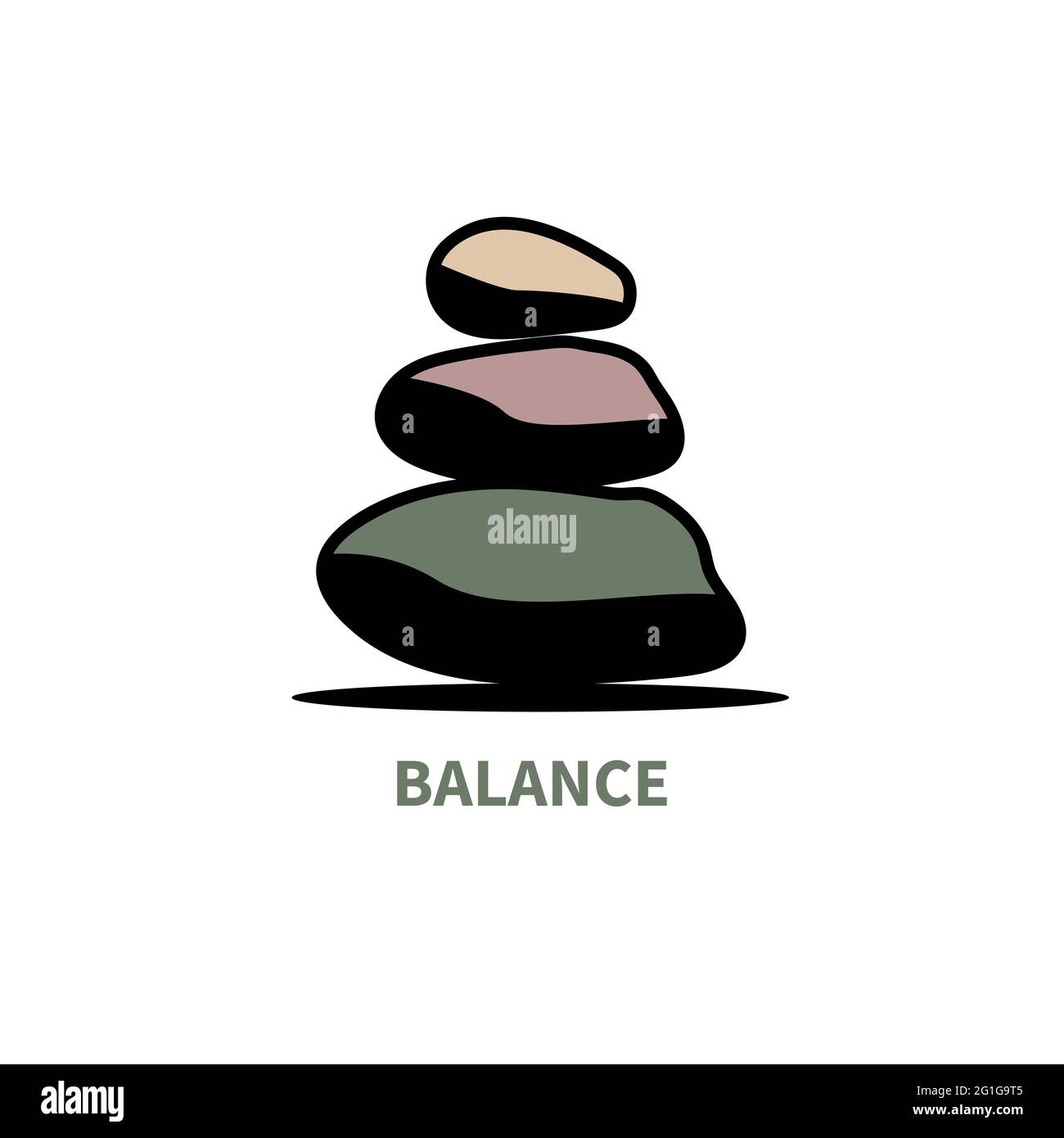 Balance icon. Harmony symbol. Stack of stones. Buddhism concept ...