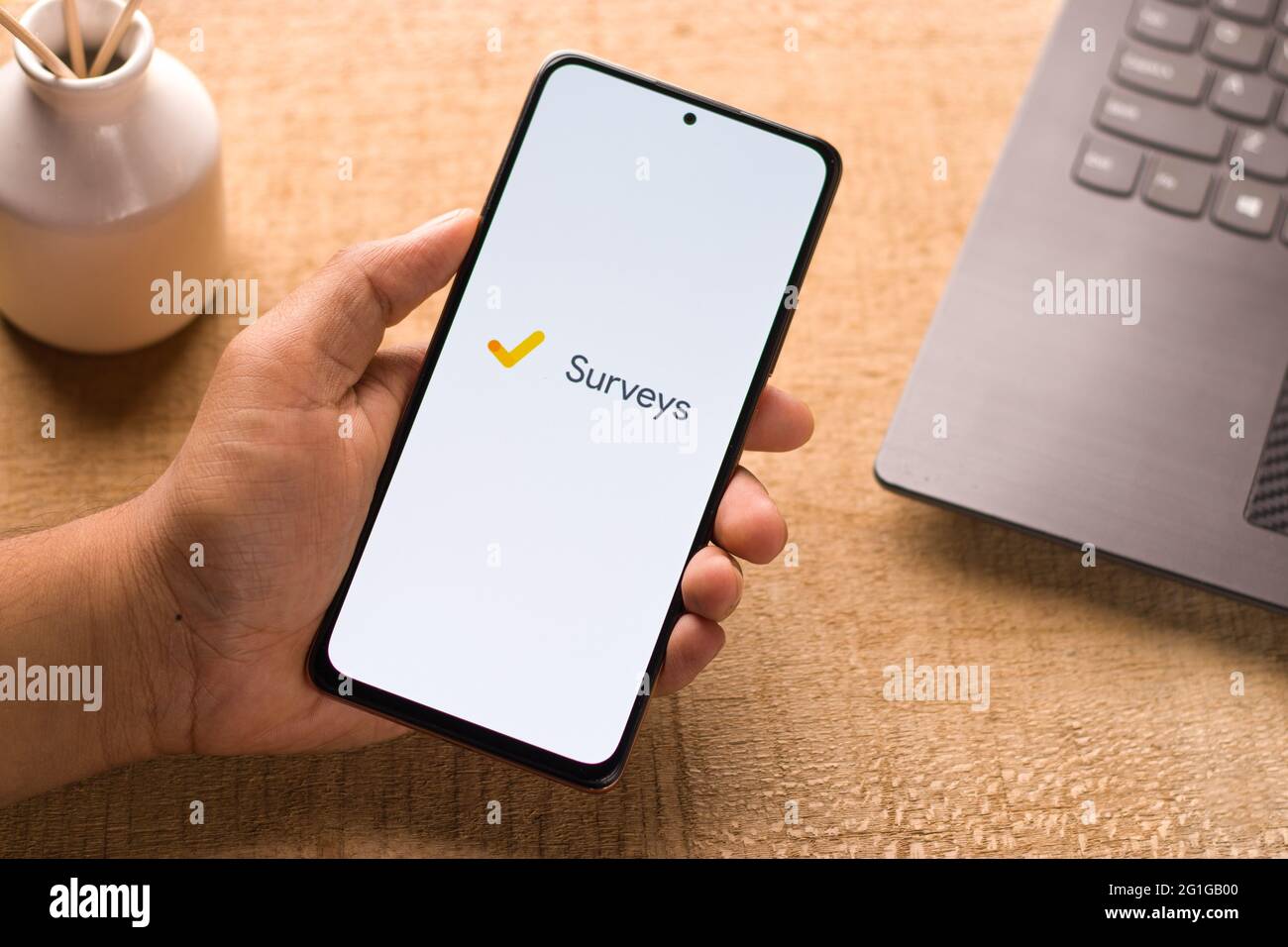 Assam, india - May 29, 2021 : Google Survey logo on phone screen stock ...