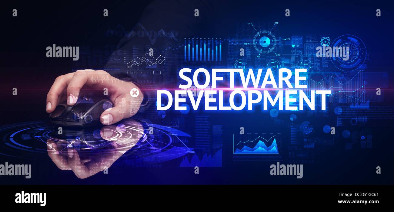hand holding wireless peripheral, modern technology concept Stock Photo ...