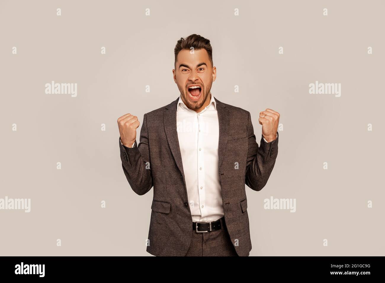 Young man shouting woman hi-res stock photography and images - Alamy