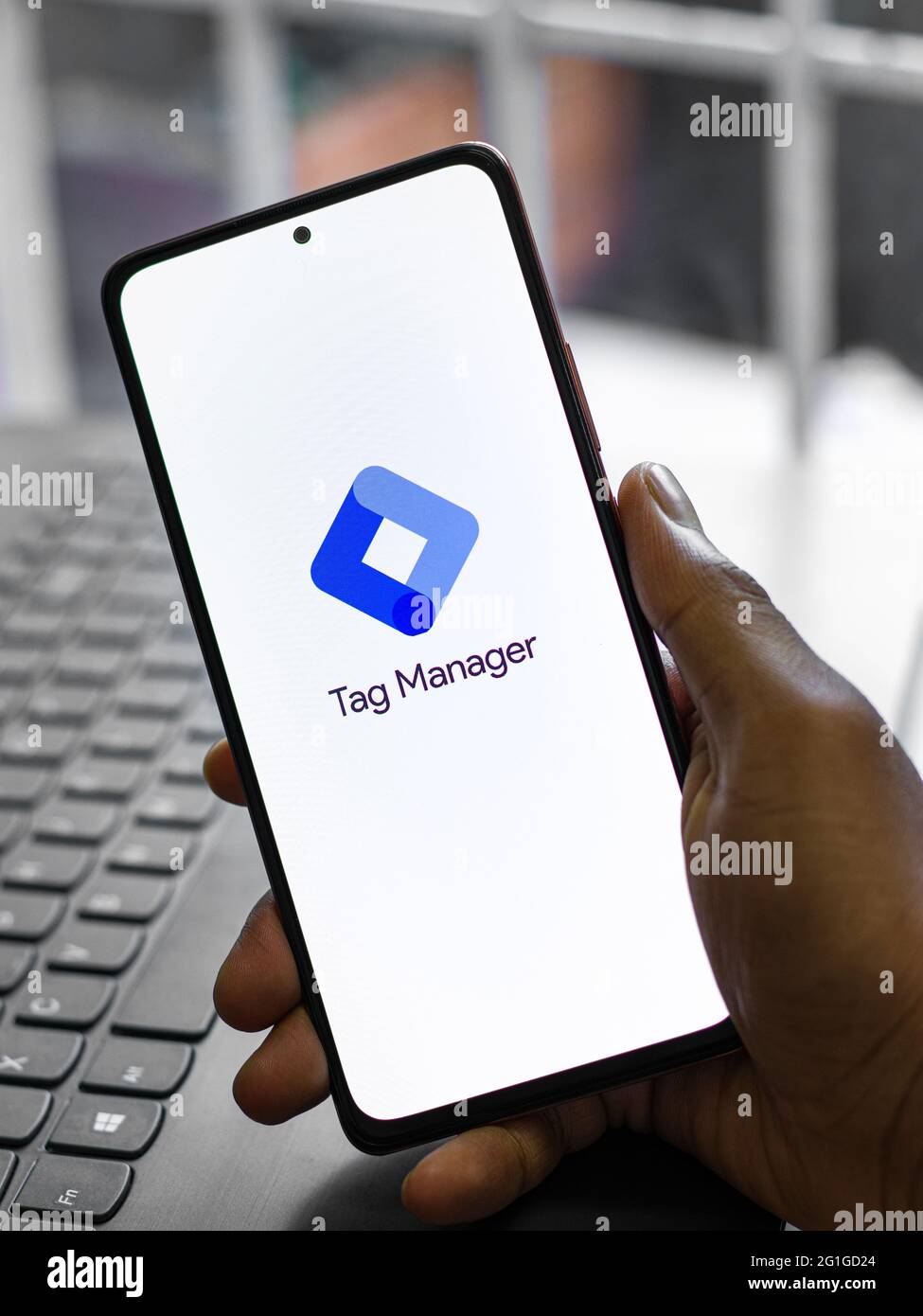 Assam, india - May 29, 2021 : Google Tag Manager logo on phone screen ...