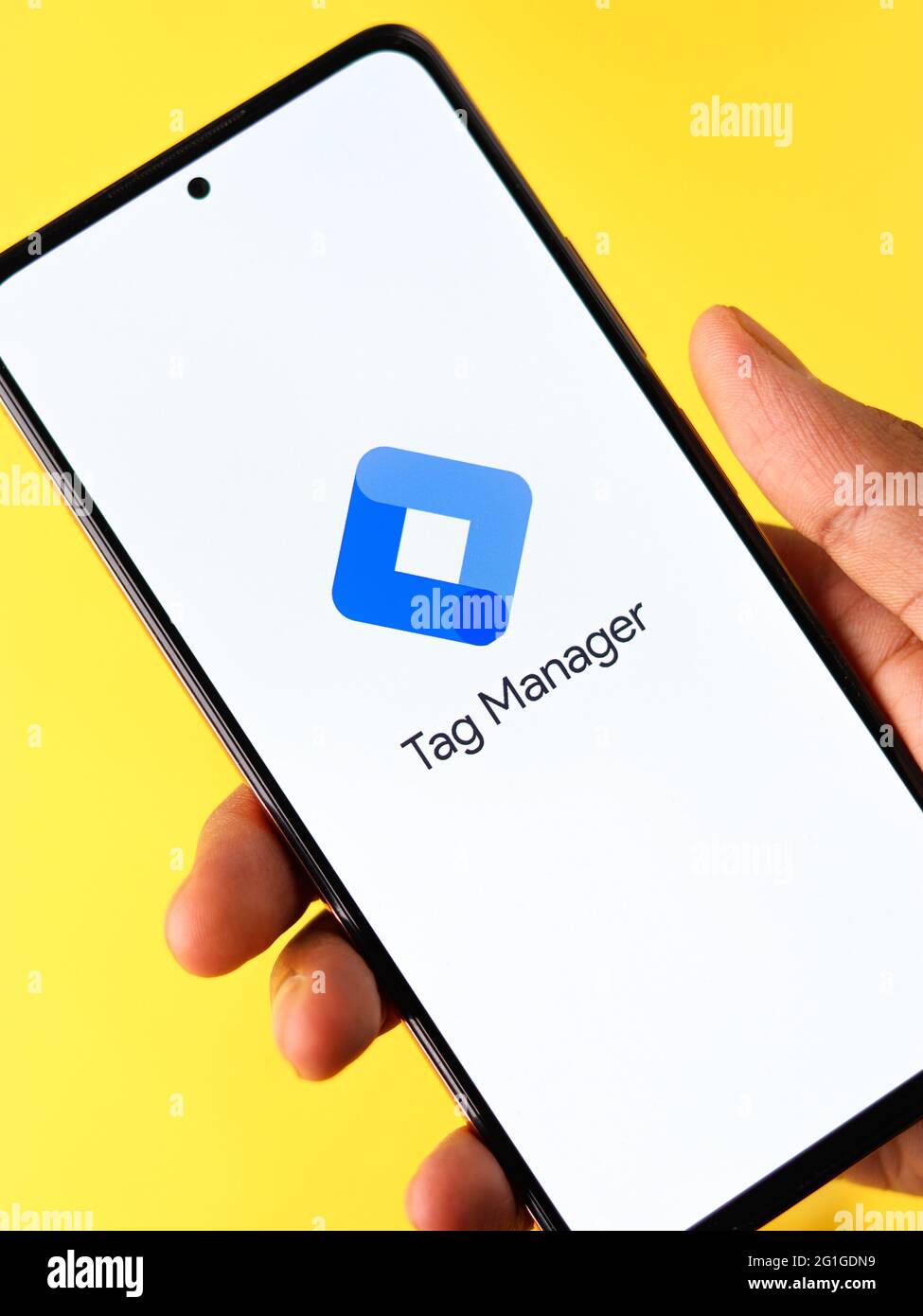 Assam, india - May 29, 2021 : Google Tag Manager logo on phone screen ...