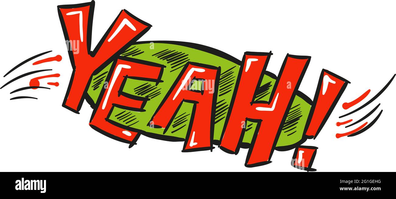 Yeah speech bubble comic text cartoon vector Stock Vector Image & Art ...