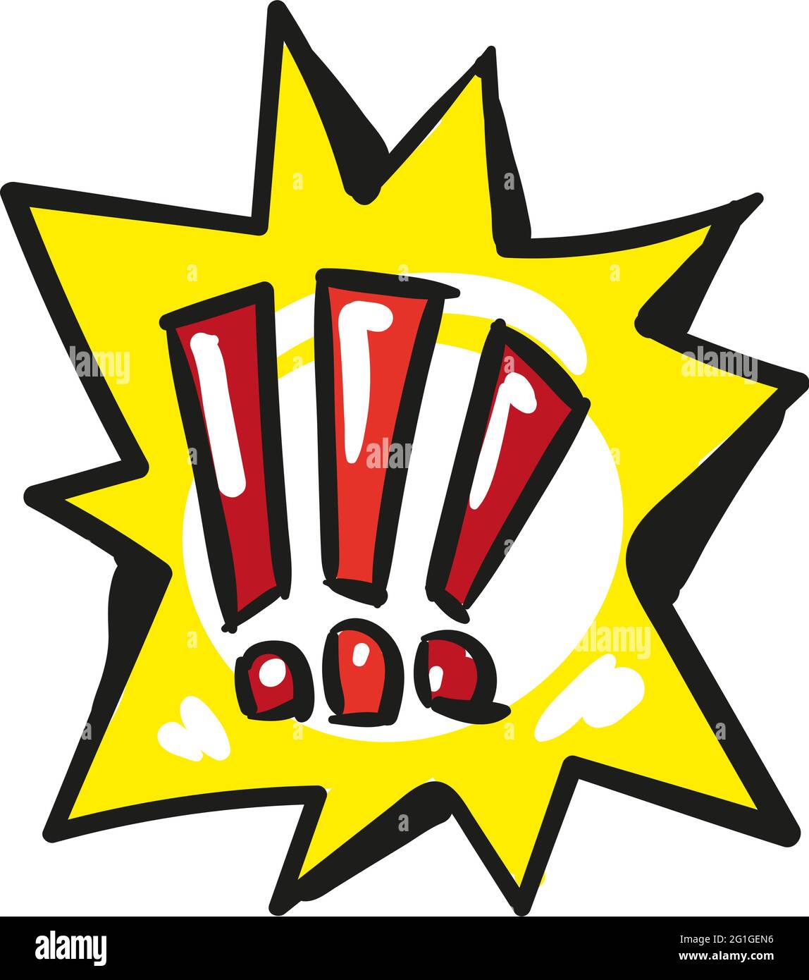 Exclamation sign speech bubble comic cartoon vector Stock Vector Image ...