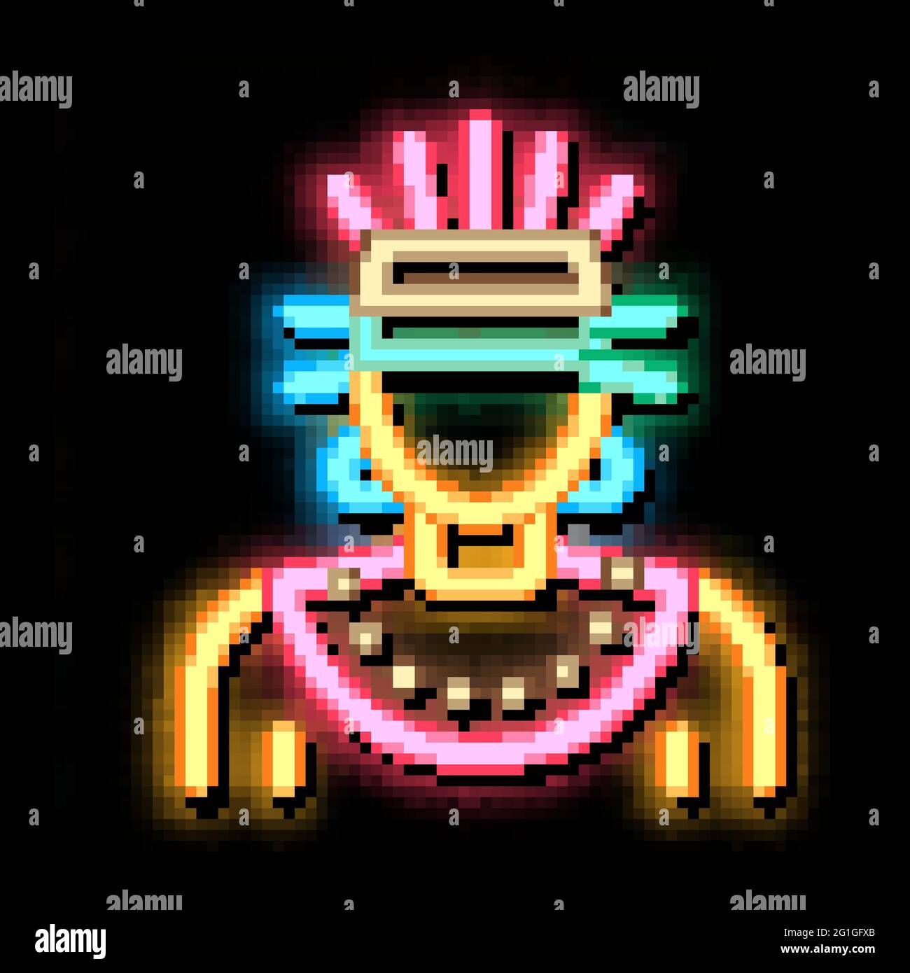 Aztec Shaman neon glow icon illustration Stock Vector Image & Art - Alamy