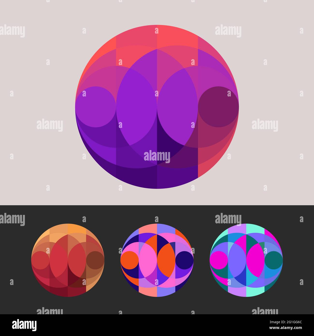 Abstract geometric unique round logo. Vector illustration Stock Vector ...