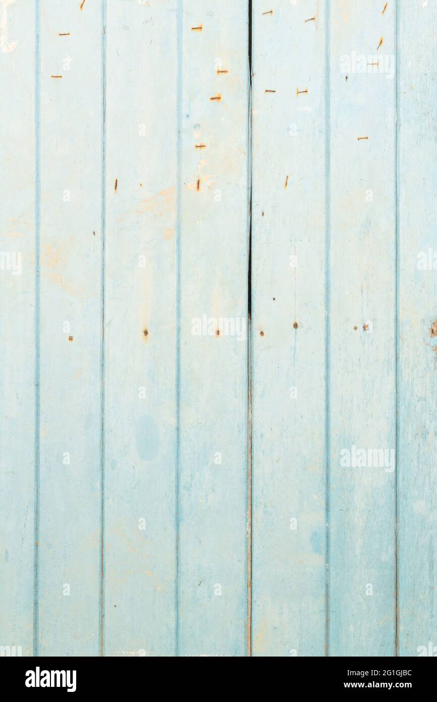 Turquoise beach wall groove wood texture over blue light natural color ...