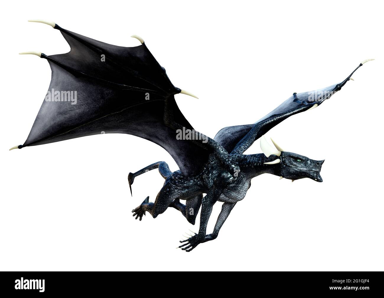 3D rendering of a fantasy dragon isolated on white background Stock ...