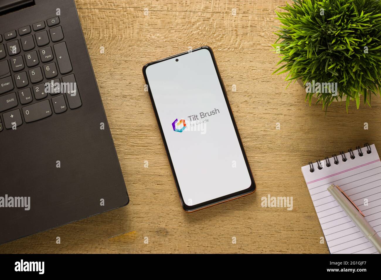 Assam, india - May 29, 2021 : Google Tilt Brush logo on phone screen ...