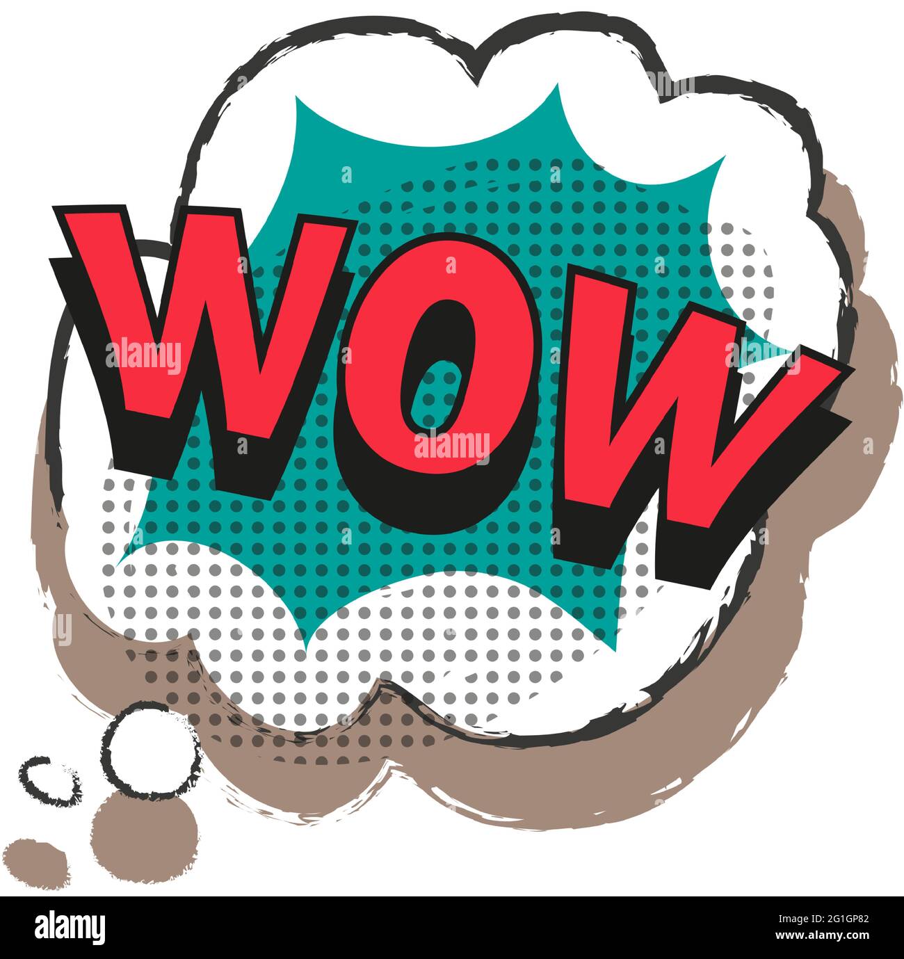Wow think bubble comic cartoon vector on white Stock Vector Image & Art ...