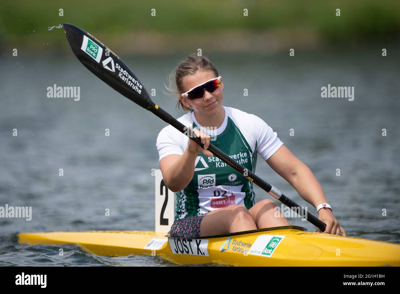 Duisburg, Deutschland. 03rd June, 2021. Canoe women K1, Xenia JOST ...