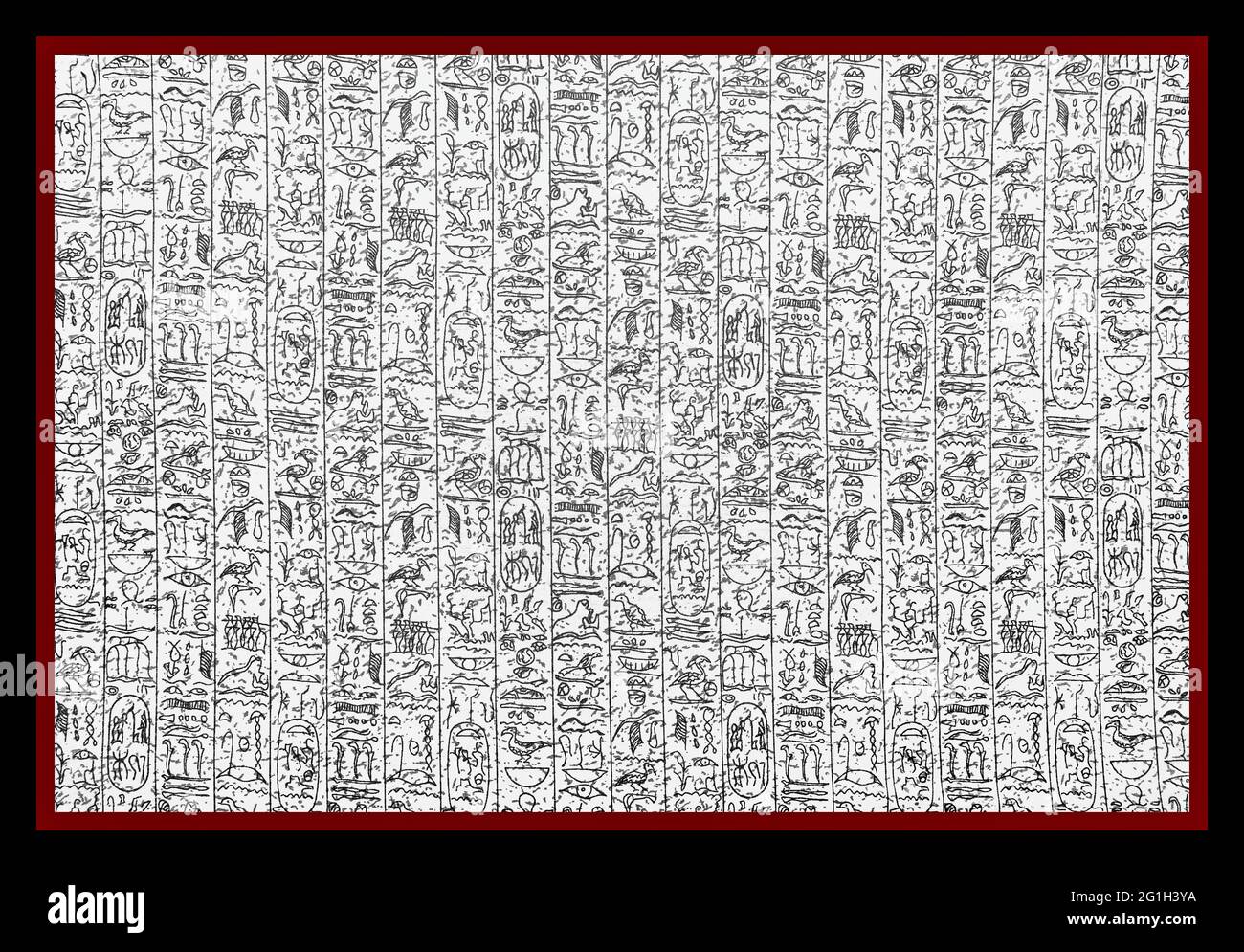 Egyptian hieroglyphic print pattern Stock Photo - Alamy