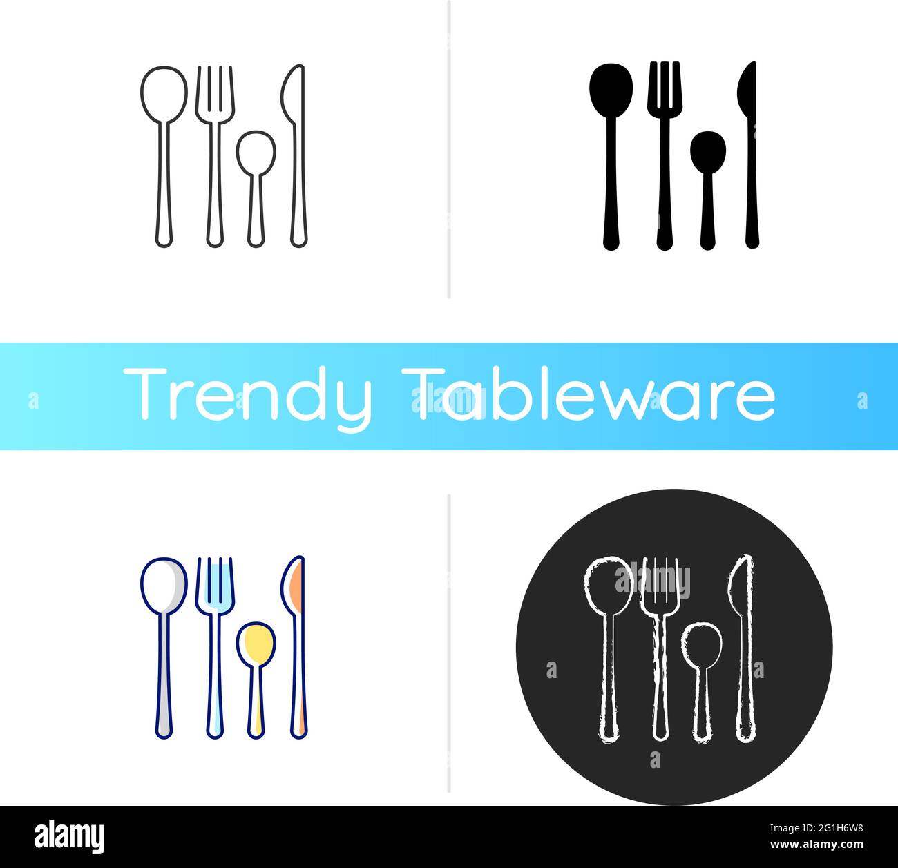Forks spoons knives on Stock Vector Images - Alamy