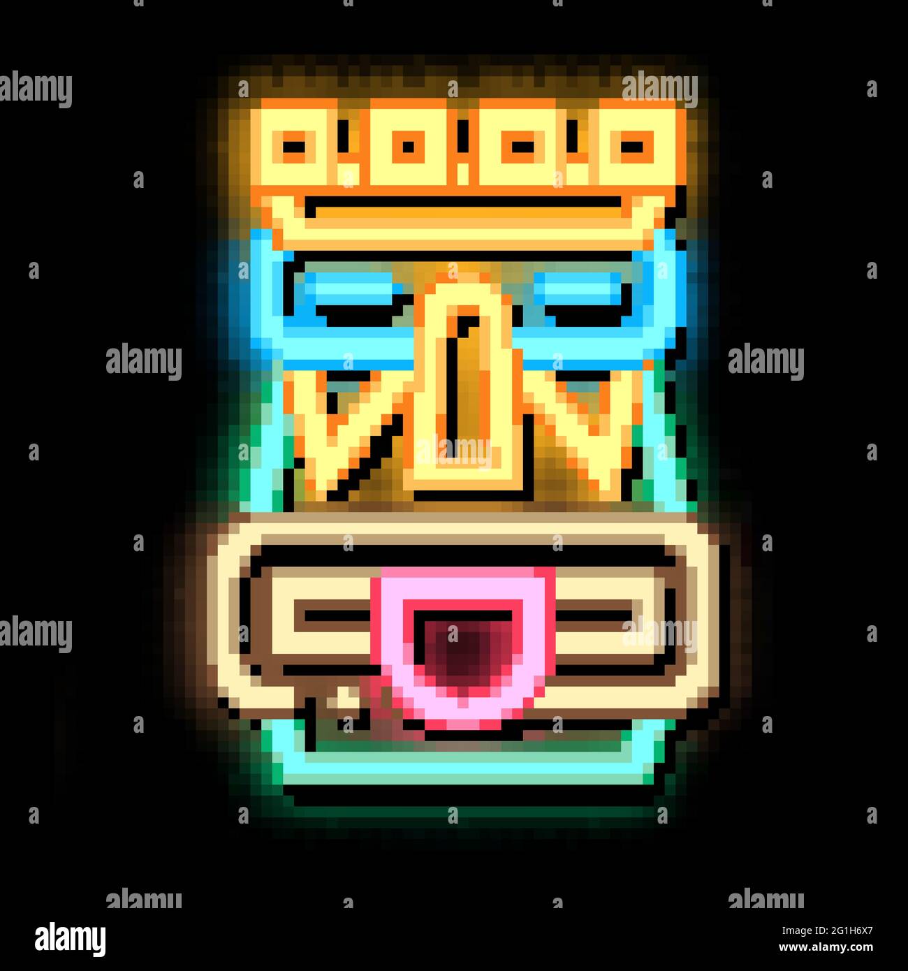 Aztec Totem neon glow icon illustration Stock Vector Image & Art - Alamy