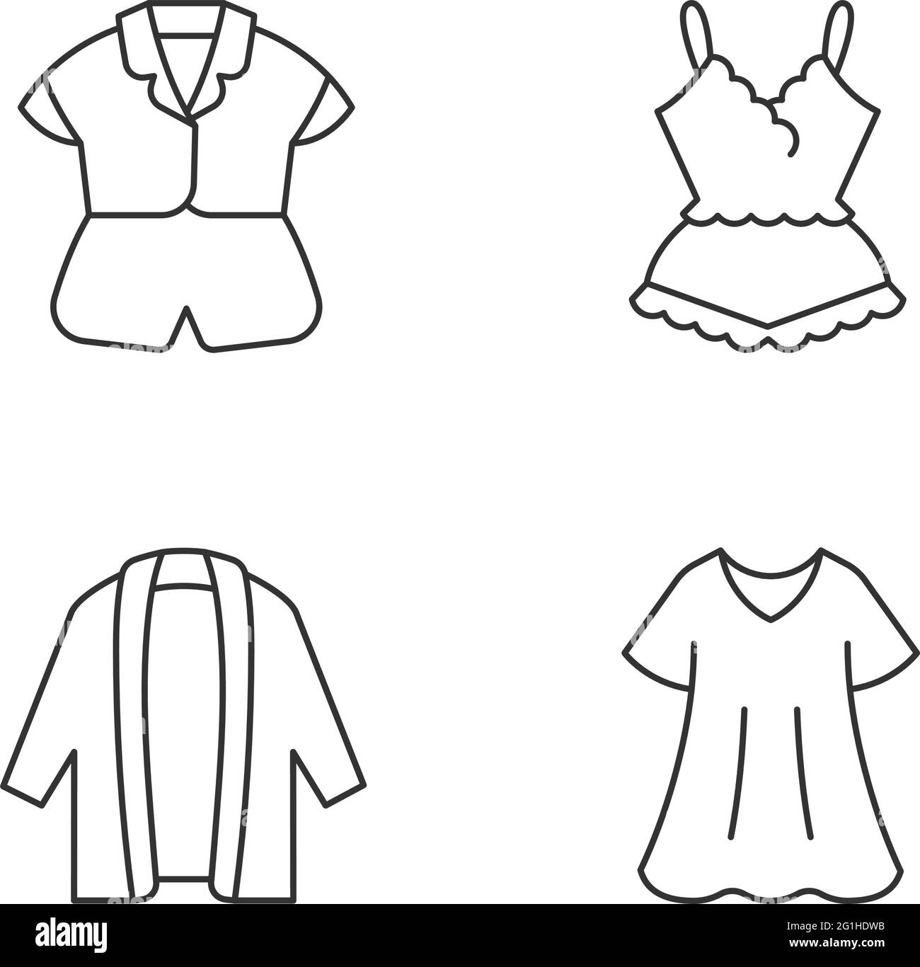 Homewear linear icons set Stock Vector Image & Art - Alamy