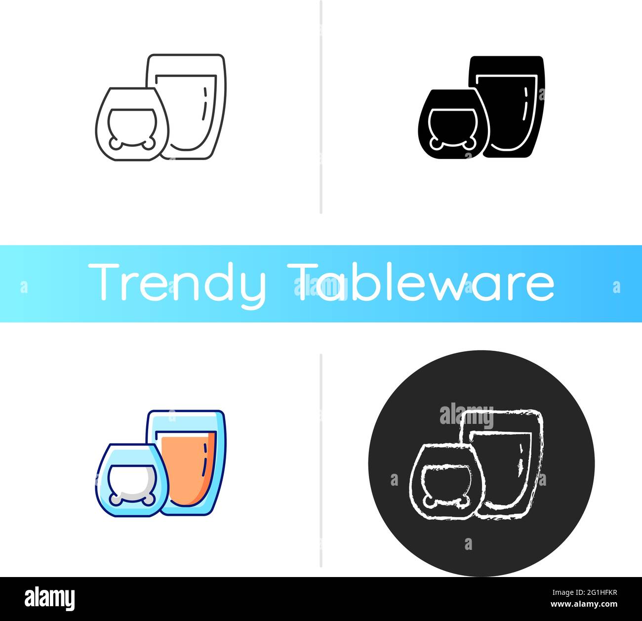 Double glass cups icon Stock Vector Image & Art - Alamy