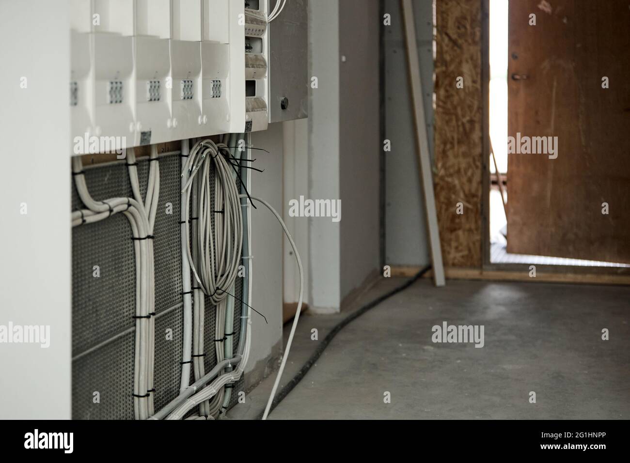 industry electric wire installation in a building Stock Photo - Alamy
