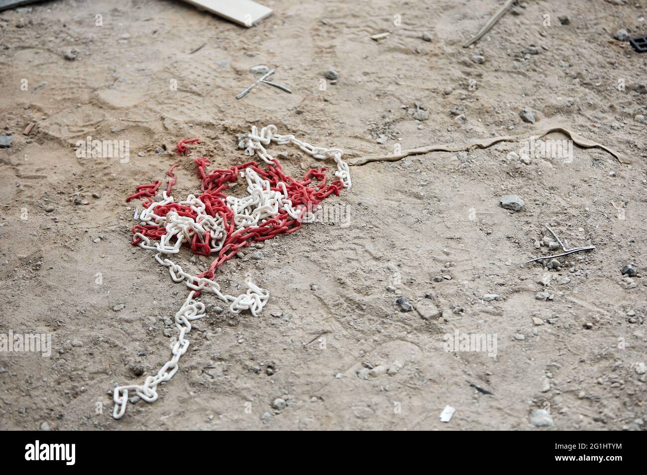 chains for construction on the ground on a site Stock Photo - Alamy