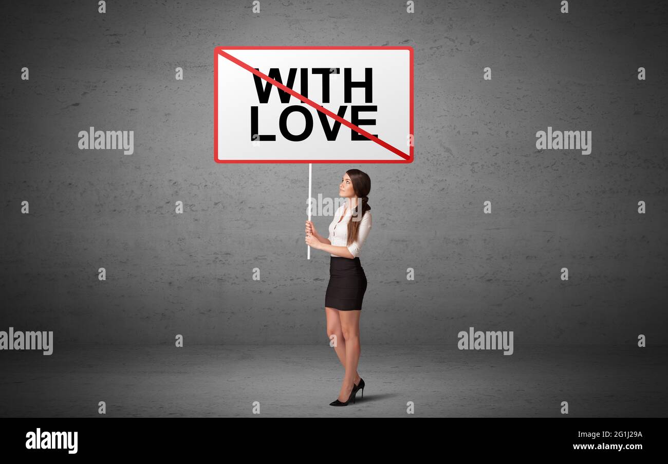 business person holding a traffic sign Stock Photo - Alamy