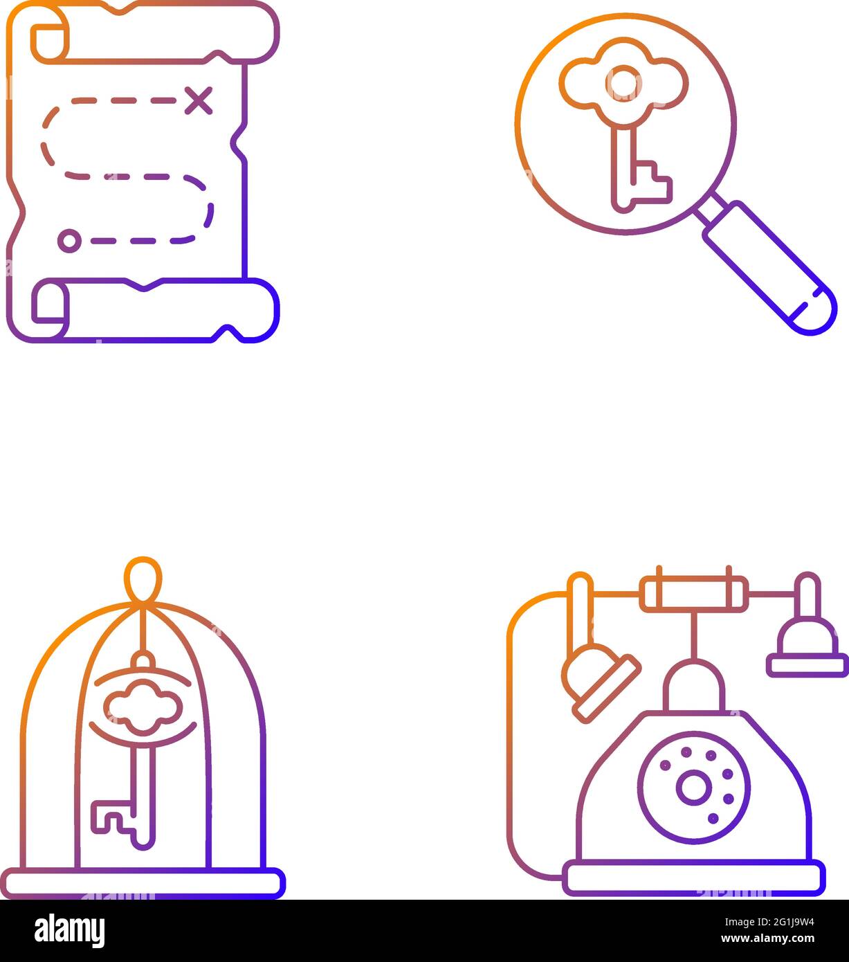 Solving quest gradient linear vector icons set Stock Vector Image & Art - Alamy