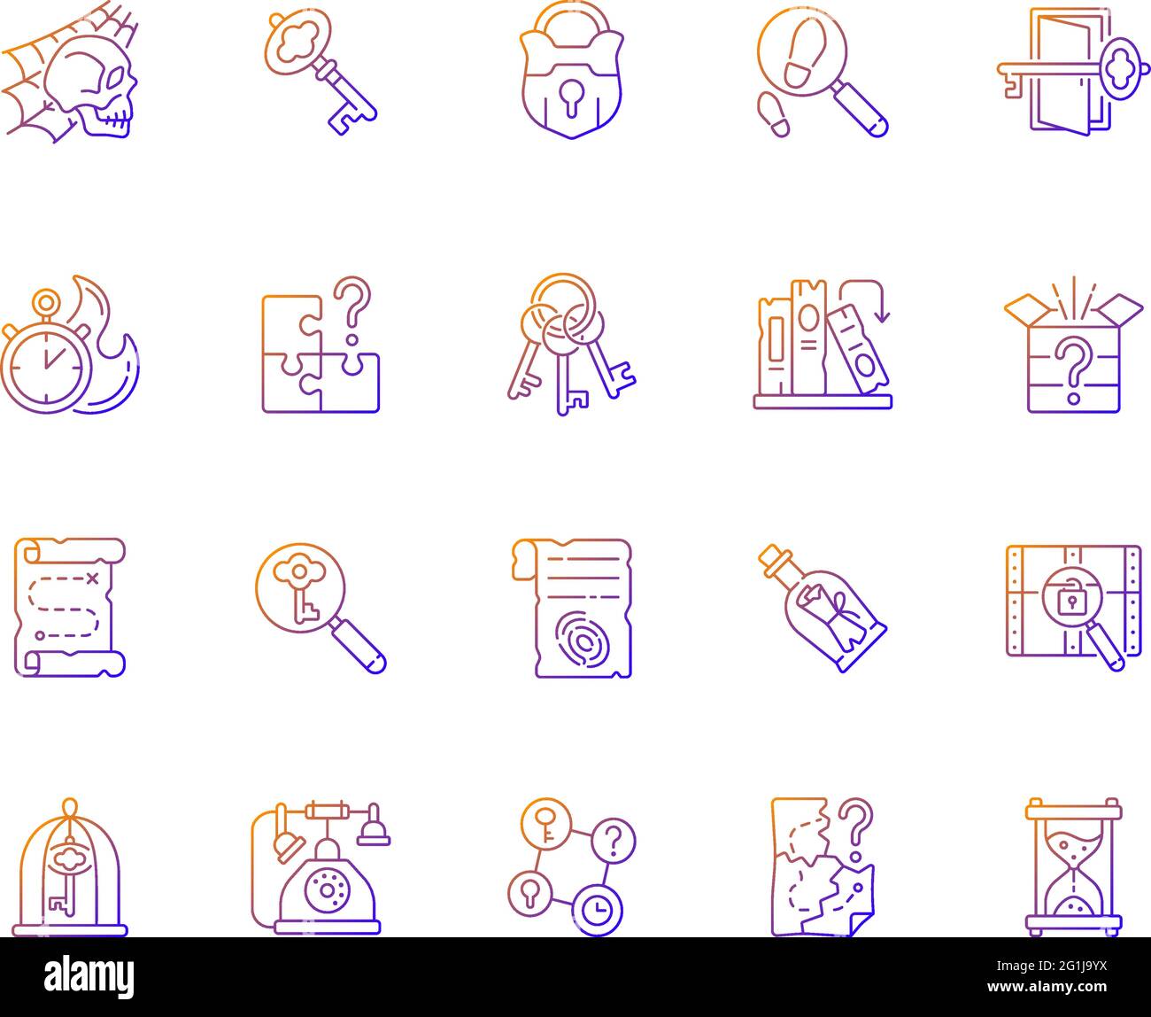 Escape room gradient linear vector icons set Stock Vector Image & Art - Alamy