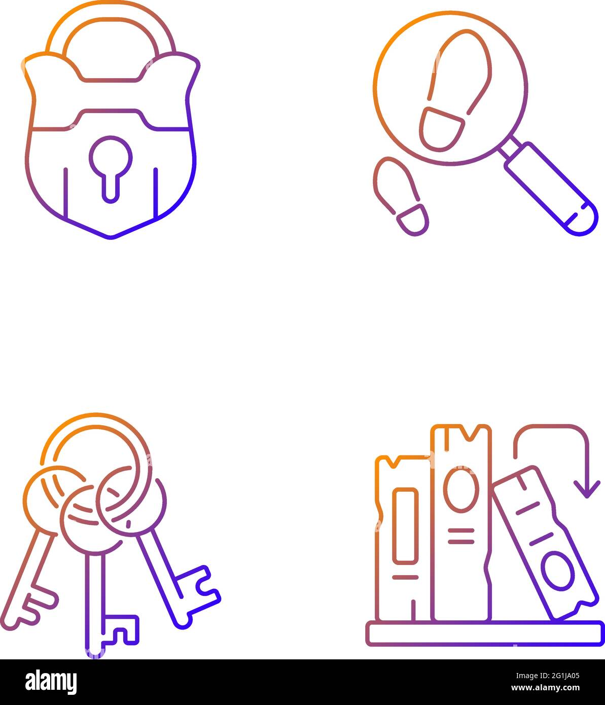 Solving mystery gradient linear vector icons set Stock Vector Image & Art - Alamy