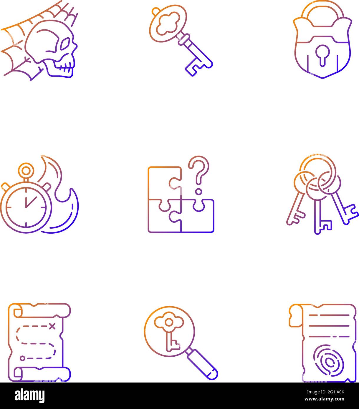 Quest gradient linear vector icons set Stock Vector Image & Art - Alamy