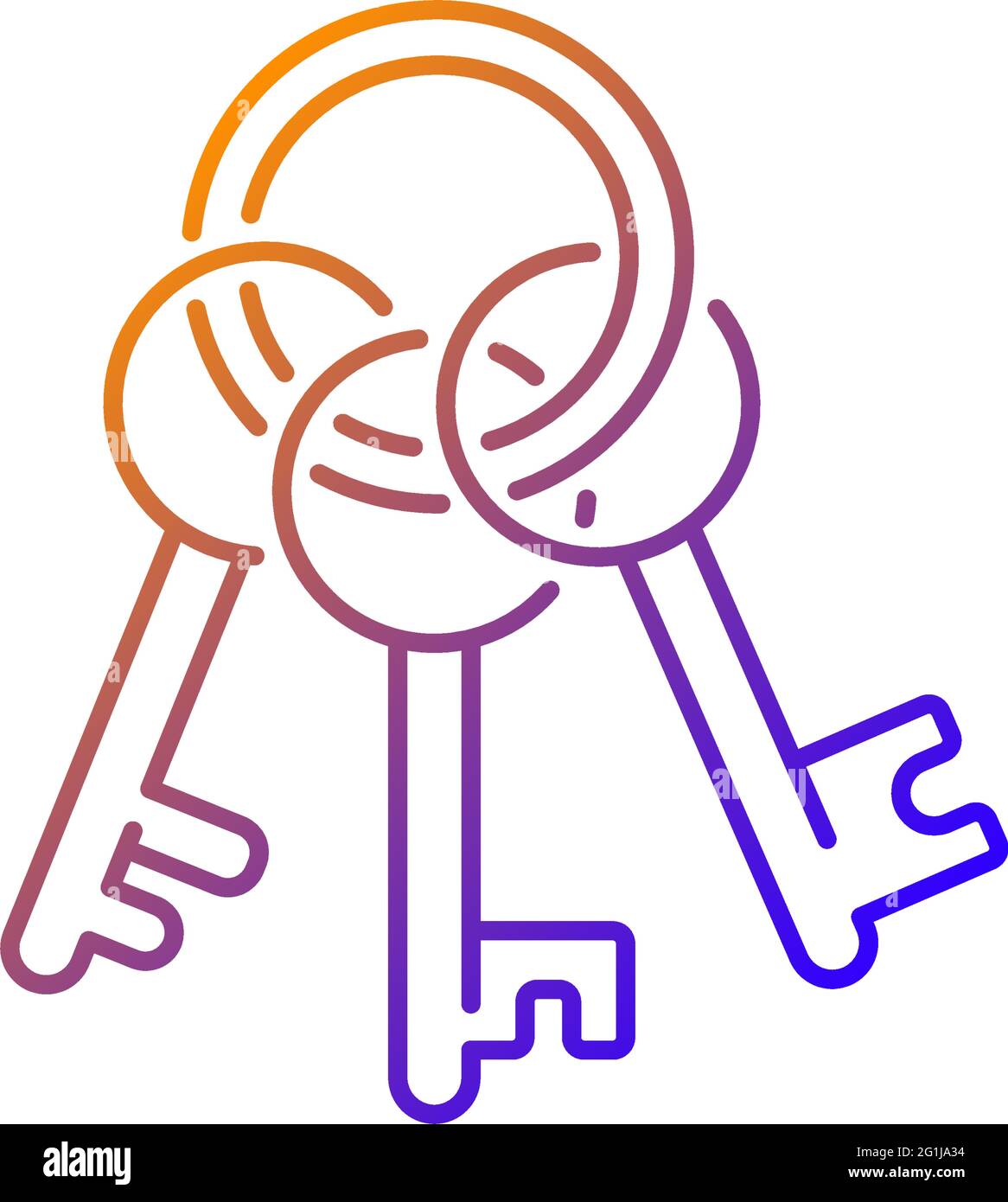 Key chain icon linear Stock Vector Images - Alamy