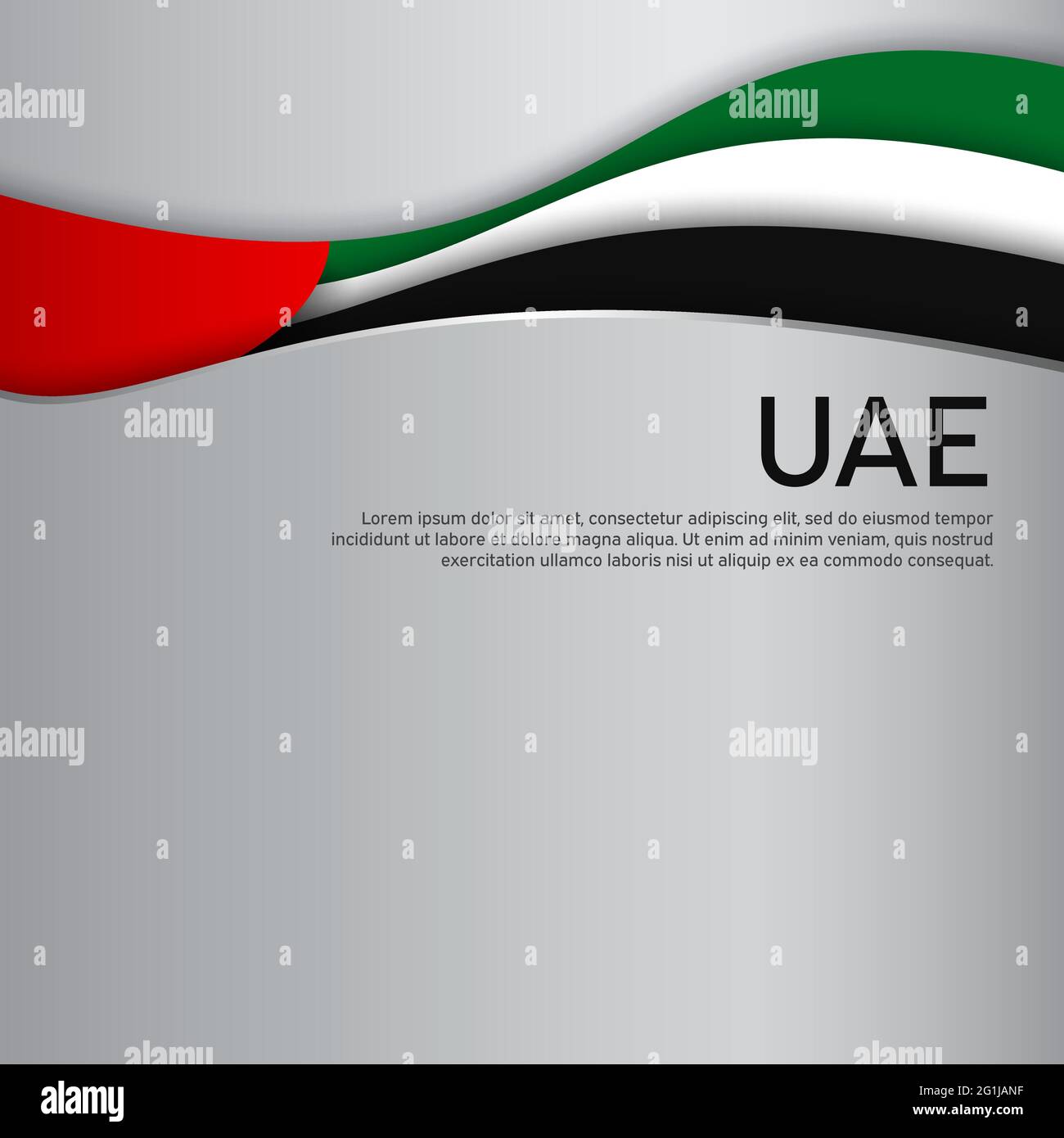 Abstract waving flag of united arab emirates. Paper cut style. Creative ...
