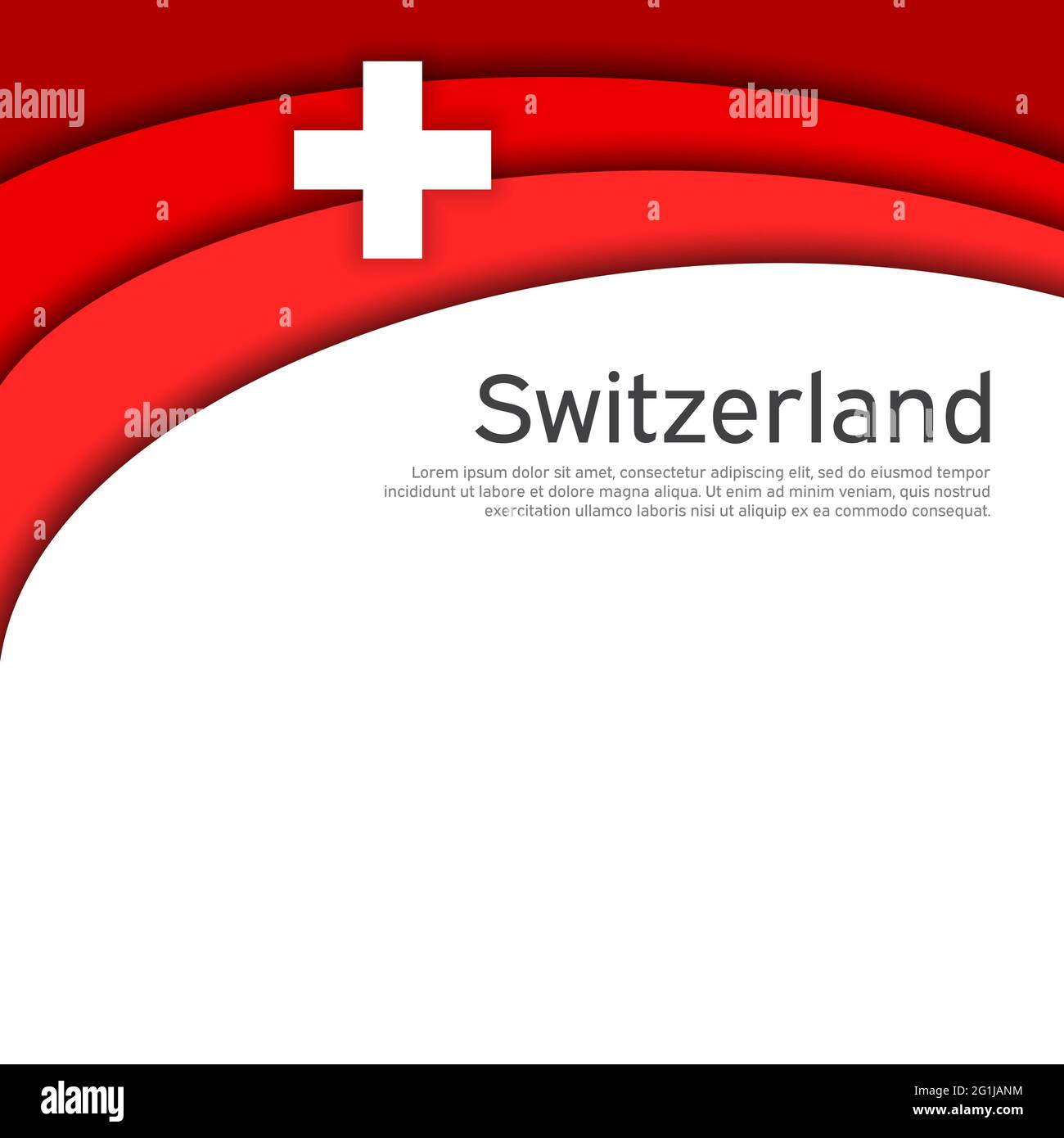 Abstract waving switzerland flag. Paper cut style. Creative background ...